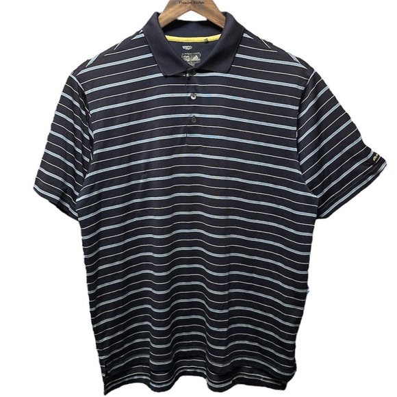 adidas | Shirts | Adidas Climacool Navy Yellow Blue Striped Pattern Bud ...